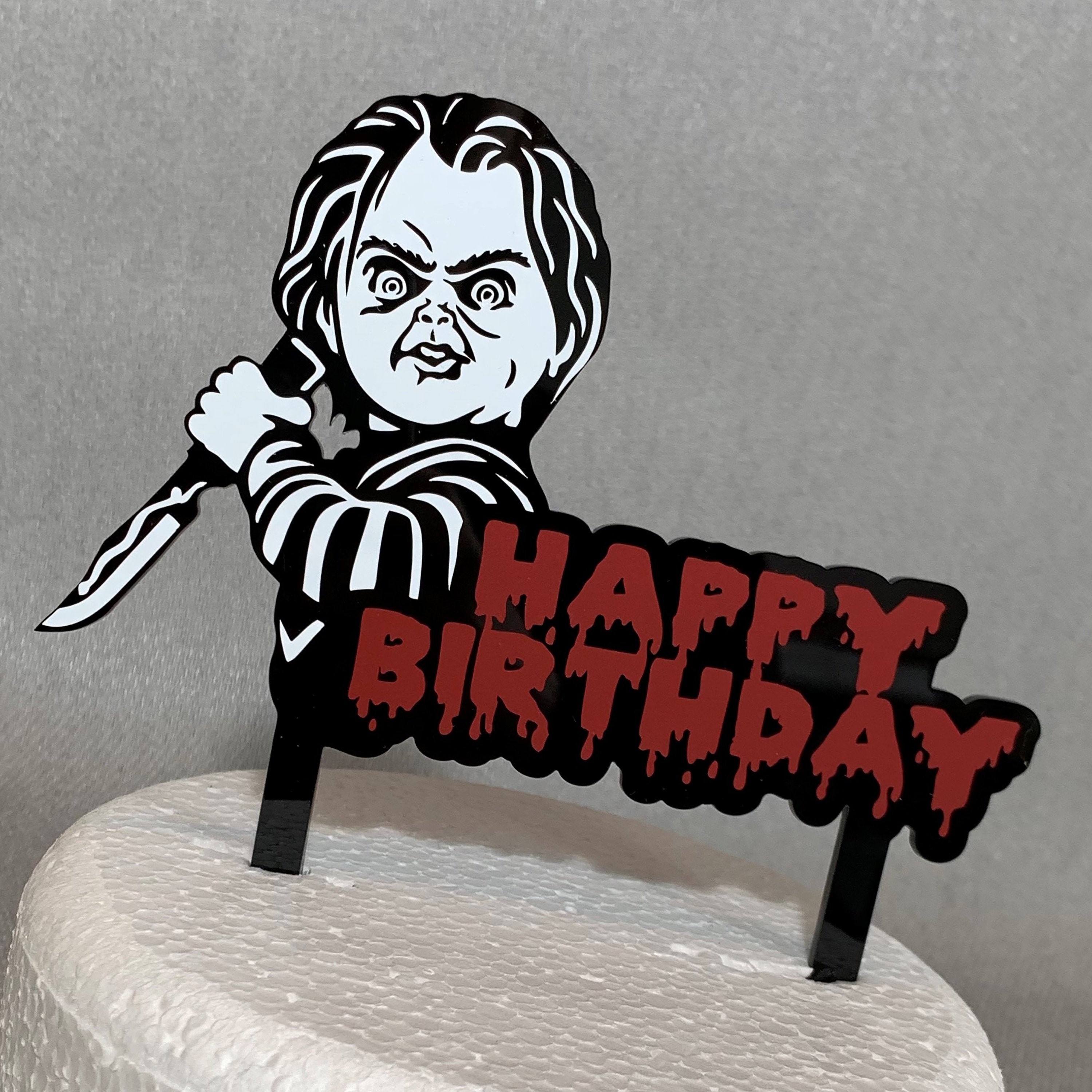 Childs Play Inspired Chucky Happy Birthday Acrylic Cake Topper - Etsy UK