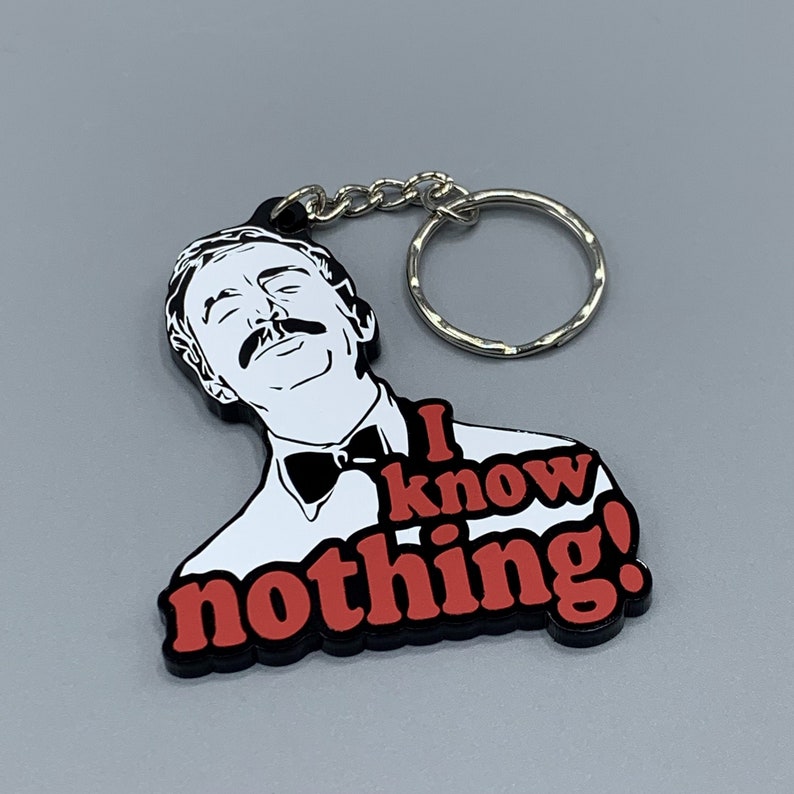 Fawlty Towers Inspired Manuel "i Know Nothing!" Decorative Keyring or ...
