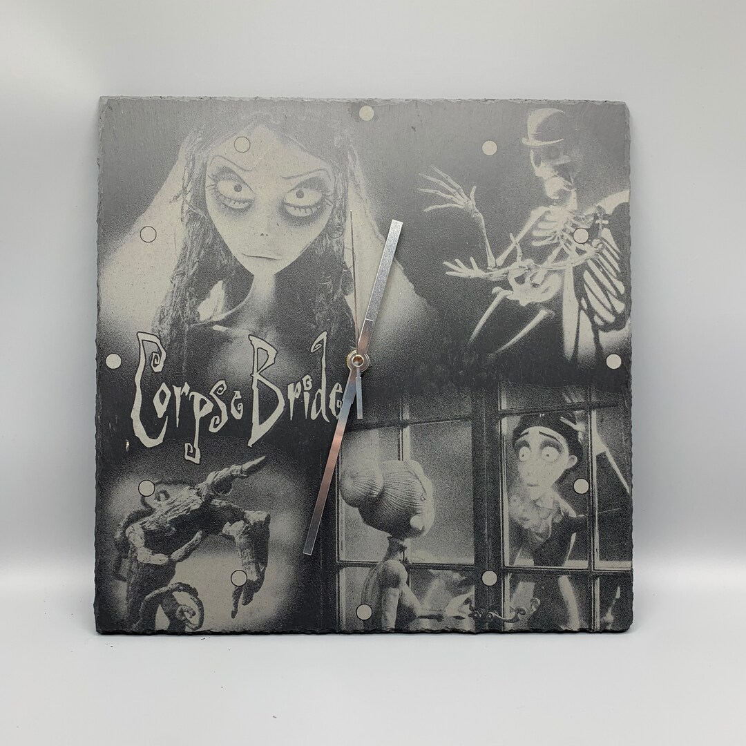 Corpse Bride Inspired Slate Clock With Acrylic Stand - Etsy