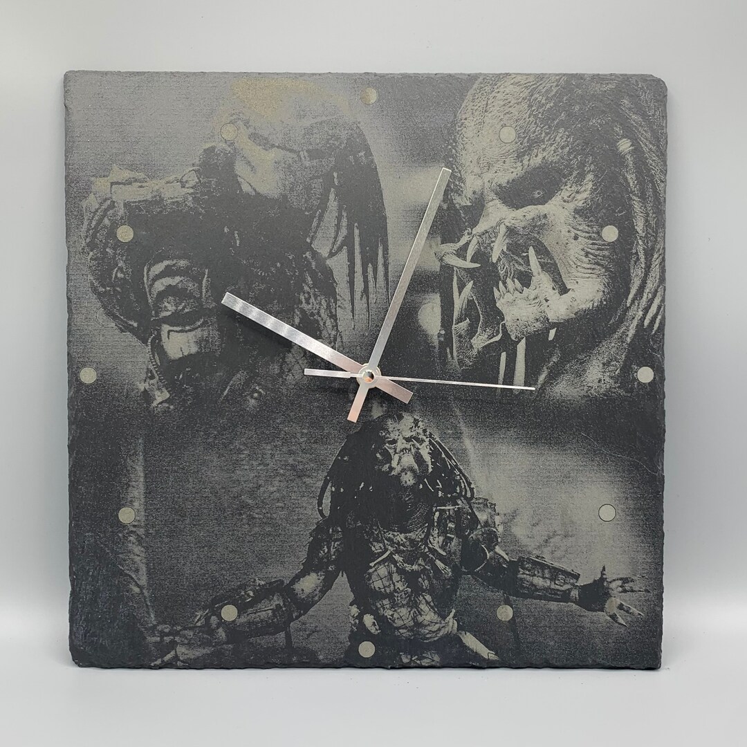 Predator Inspired Slate Clock With Acrylic Stand - Etsy