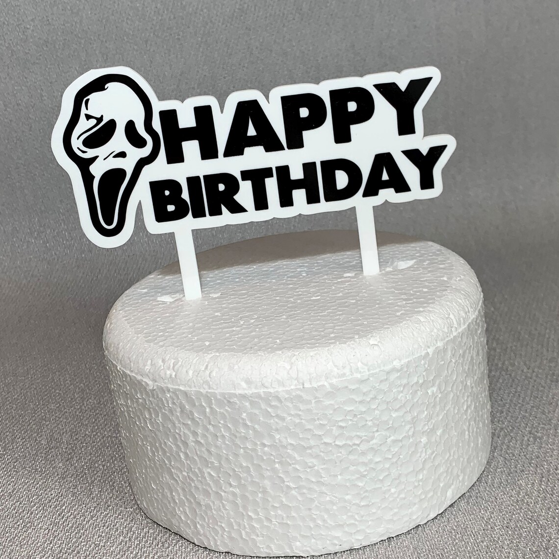 Scream Inspired Ghostface Happy Birthday Acrylic Cake Topper - Etsy UK