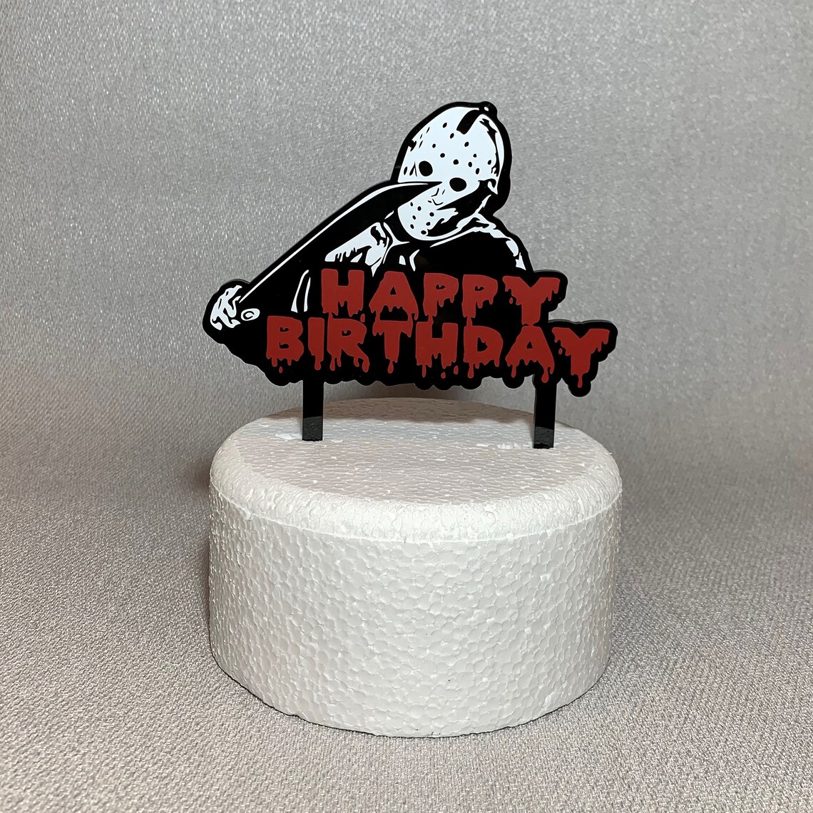 Friday the 13th inspired Jason Voorhees Happy Birthday acrylic | Etsy