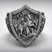 Saint George Dragon Slayer Signet Ring | Medieval Shield Ring for Men ...