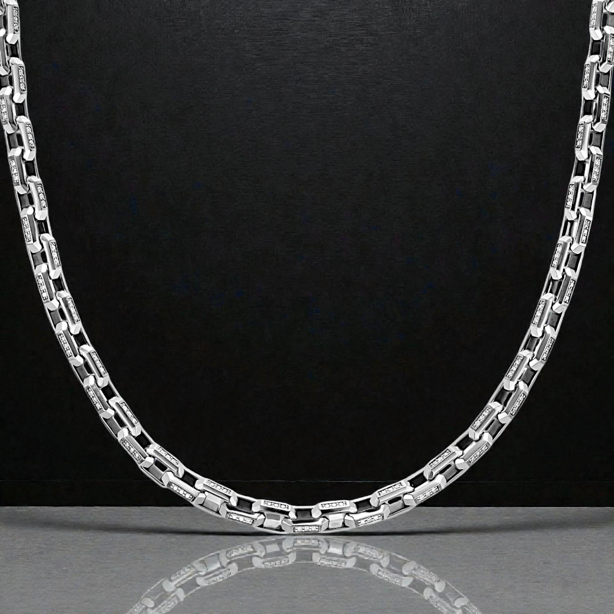 925 Sterling Silver Men’s Box Link Chain Necklace | Solid Link Chain ...