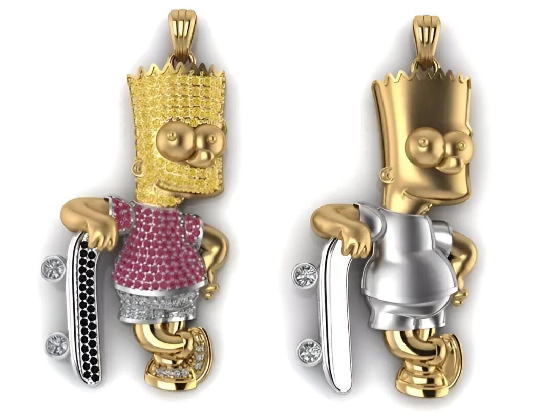 Bart Simpson Pendant – Street-style Character Necklace | Sterling ...