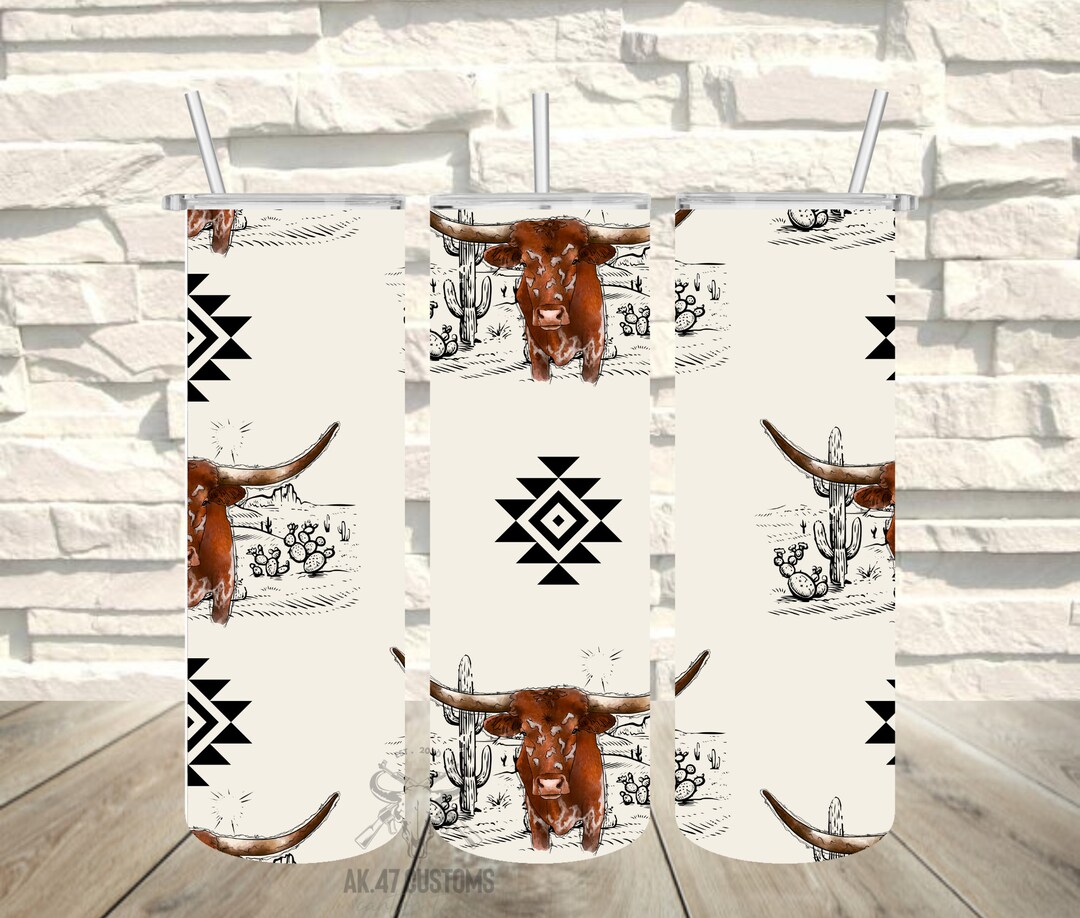 Aztec Cow Tumbler - Etsy