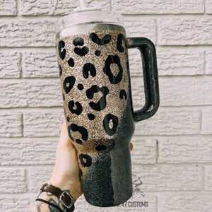 Leopard Stanley Glittered Stanley Custom Stanley Stanley Tumbler ...