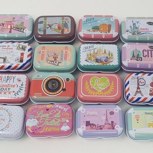 Small Tin Boxes Storage Box Empty Metal Box Jewelry Organizer Travels ...