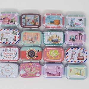 Small Tin Boxes Storage Box Empty Metal Box Jewelry Organizer Travels ...