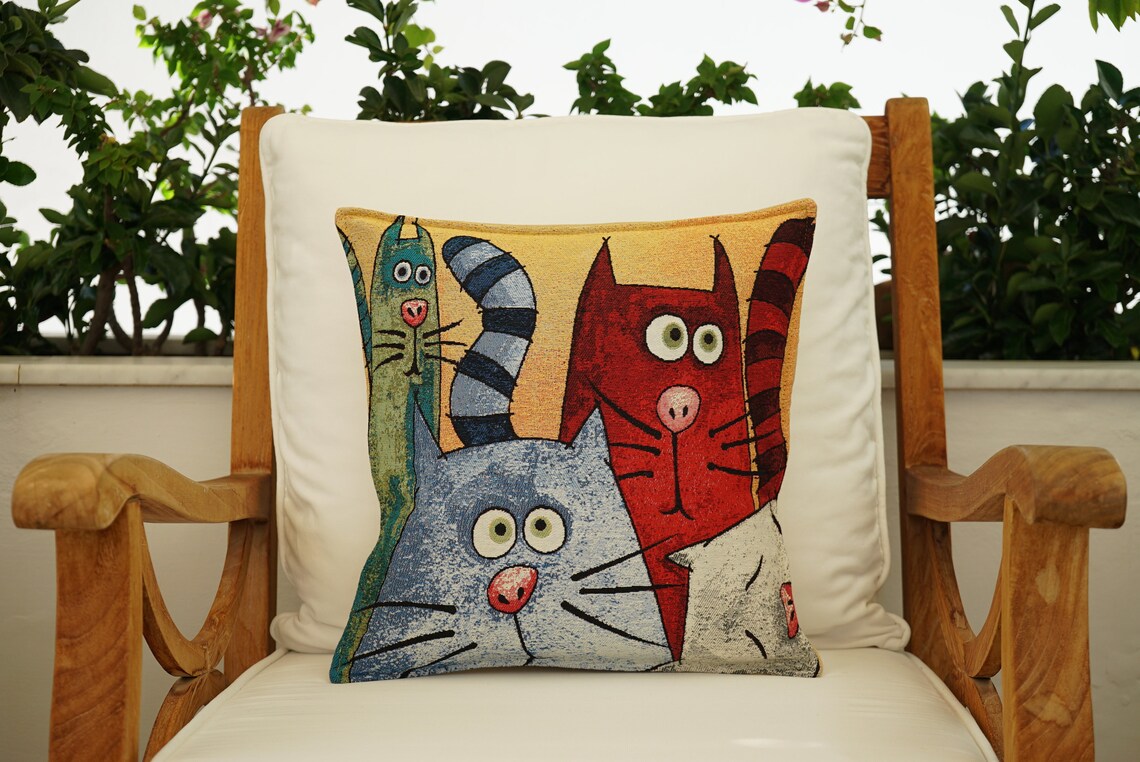 Cotton Painted Pillow Cover Printed Animal Pillowcase Cotton | Etsy