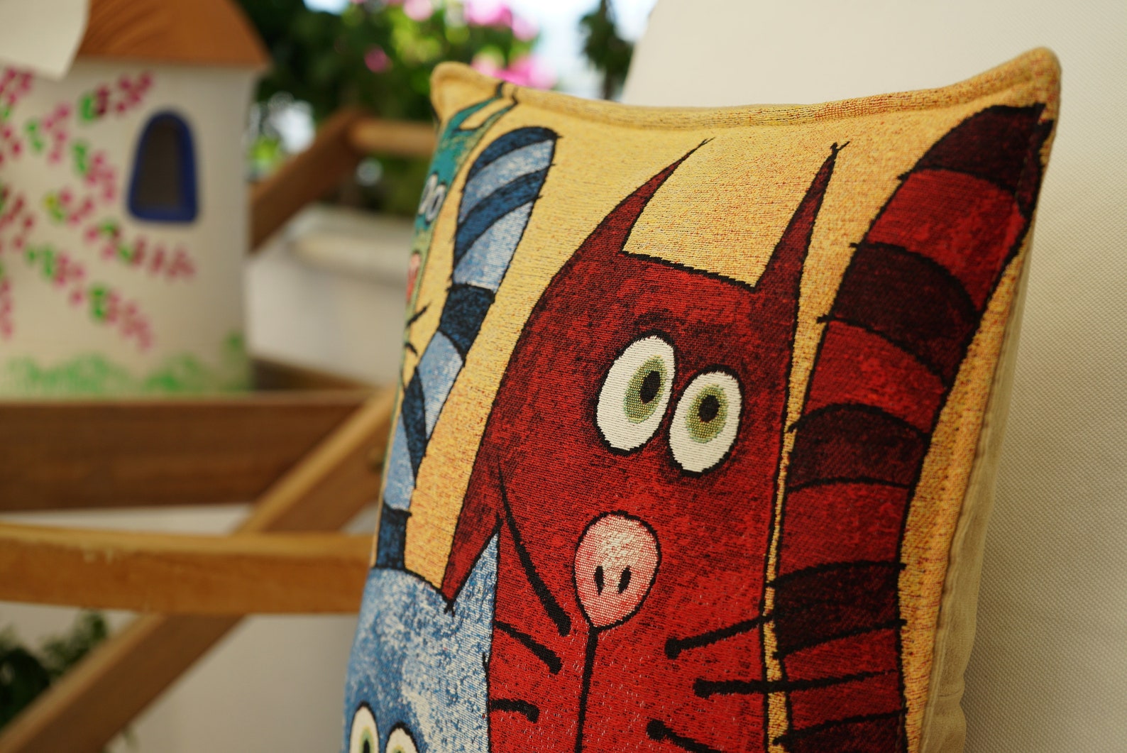 Cotton Painted Pillow Cover Printed Animal Pillowcase Cotton | Etsy