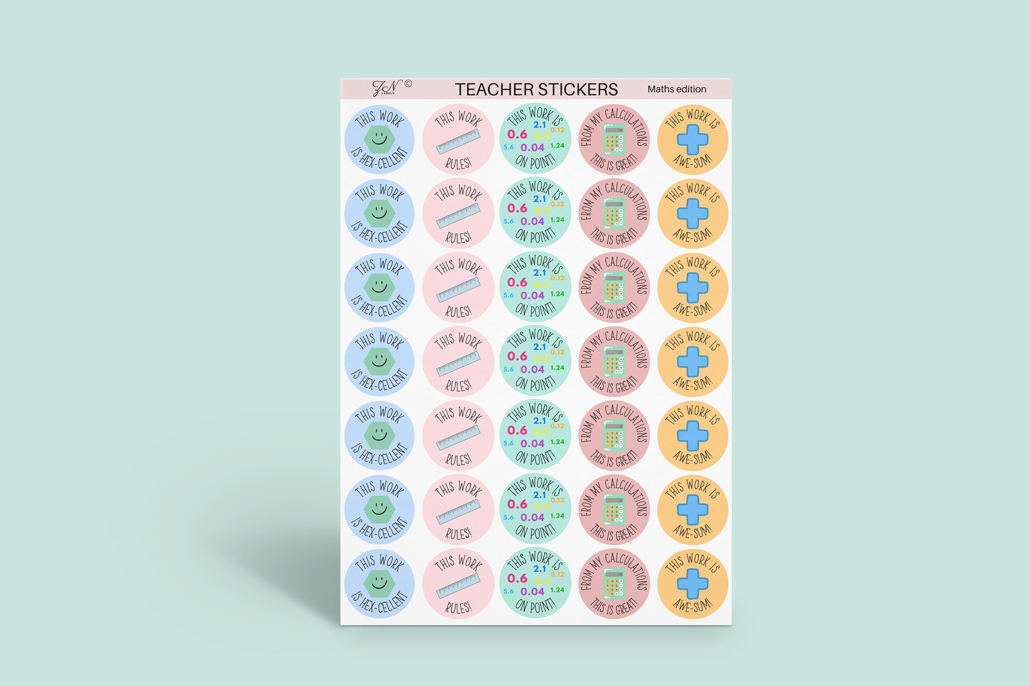 NEW! Maths Pun/ Praise Stickers- Maths Edition - Etsy