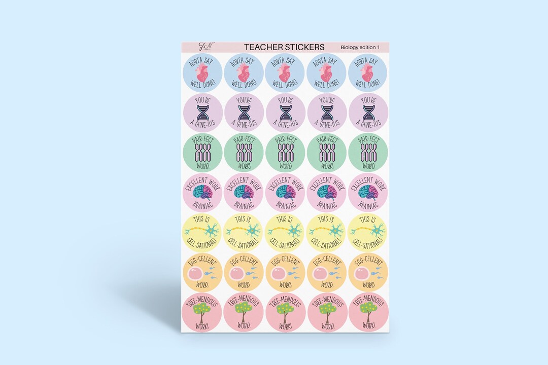 Biology Edition 1: Science/stem Pun Reward Stickers - Etsy