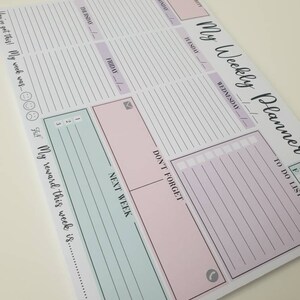 Pastel Weekly Planner/desk Pad/ Desk Planner/ Organiser/notepad - Etsy