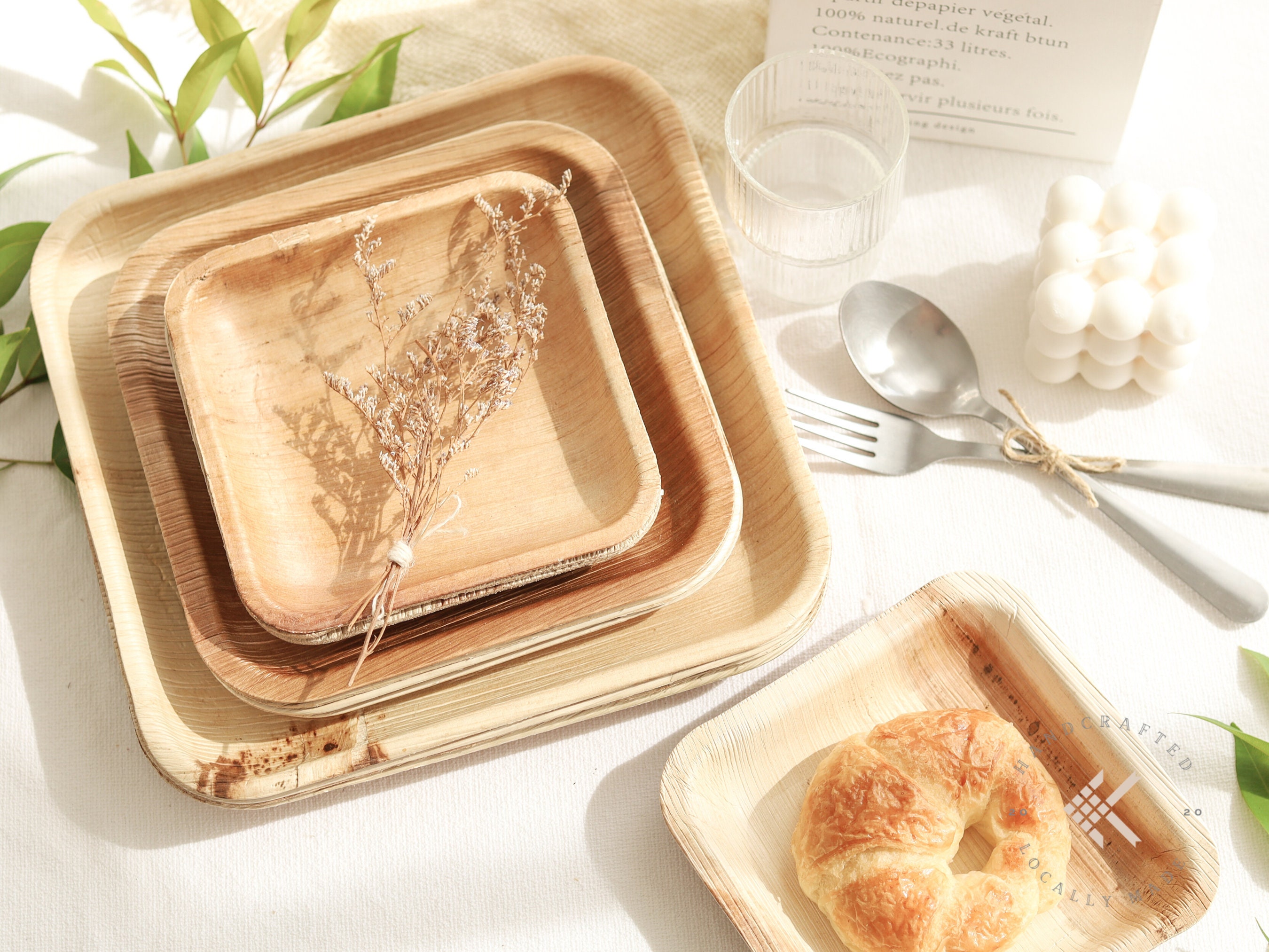 Palm Leaf Plates Set: Biodegradable Wedding Dinnerware - Etsy