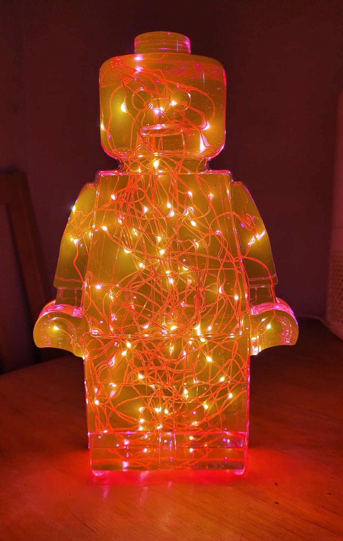 Pink Lego Man Led Lamp Clear white lights AFOL custom | Etsy