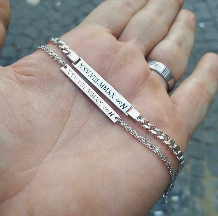 Personalized Couple Bracelet Custom Matching Bracelets 925 - Etsy