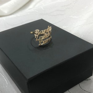 14K Solid Gold Multi Name Ring: Personalized Family Keepsake - Etsy