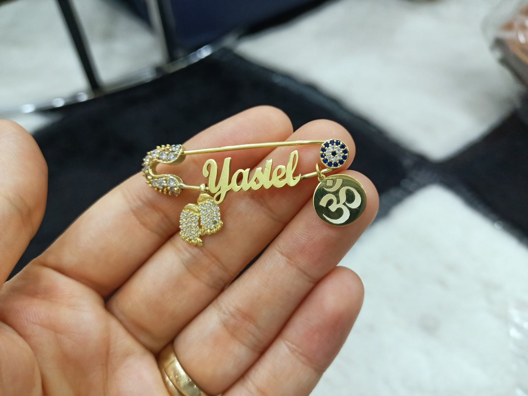 Personalized Baby Stroller Safety Pin Brooch - Baby Pin Jewelry , New ...