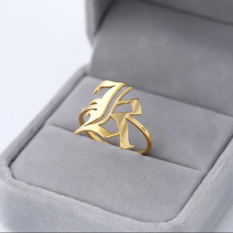 Custom Initial Ring - Etsy