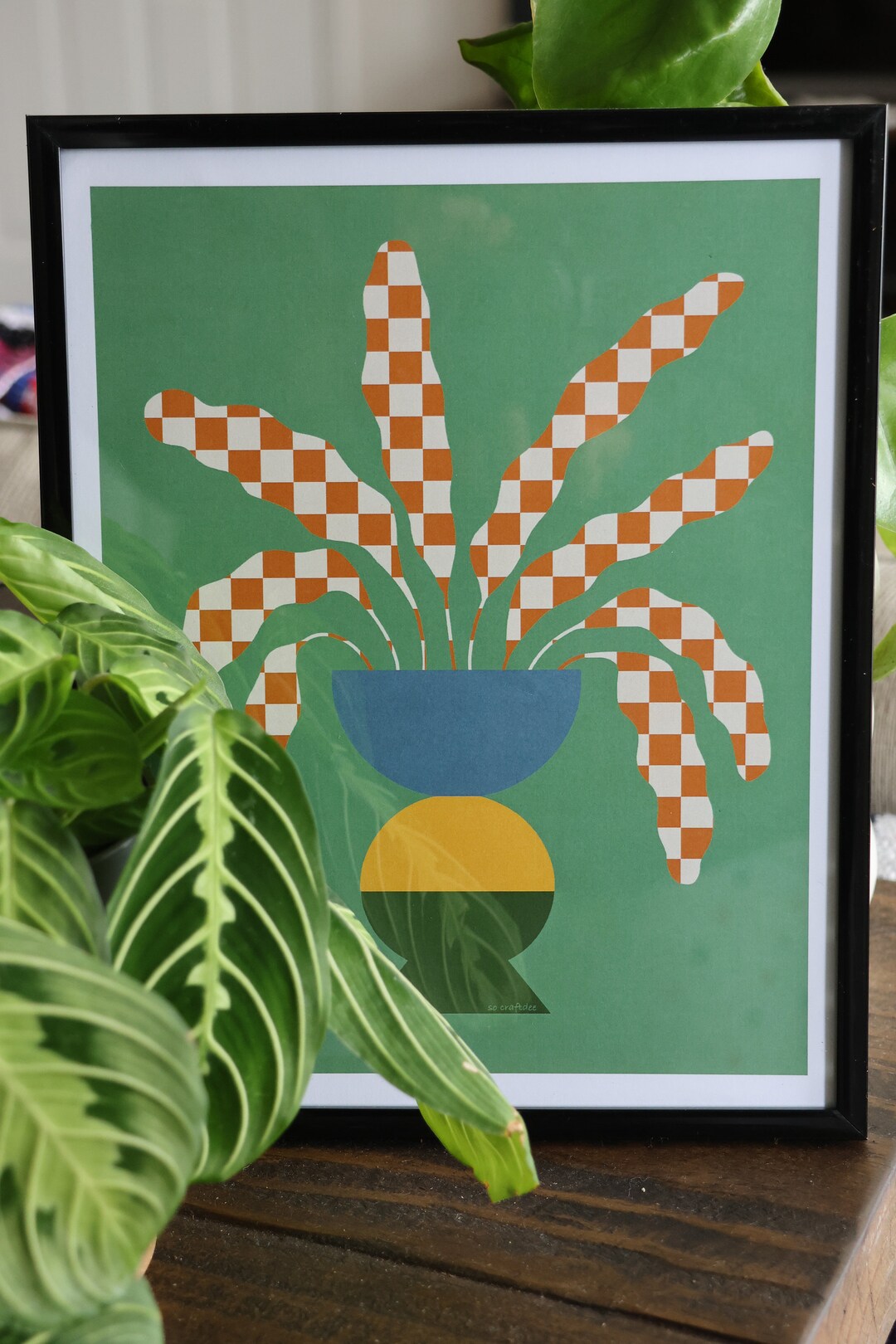 Checkered Plant Print | Checker Print | Plant Art Print | Plant Art ...