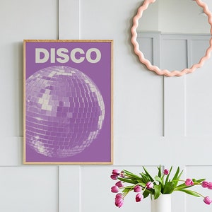 Purple Disco Print | Digital Art Download | Purple Disco Ball ...