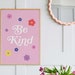 Be Kind Print | Digital Art Download | Pink Retro Kindness Printable ...