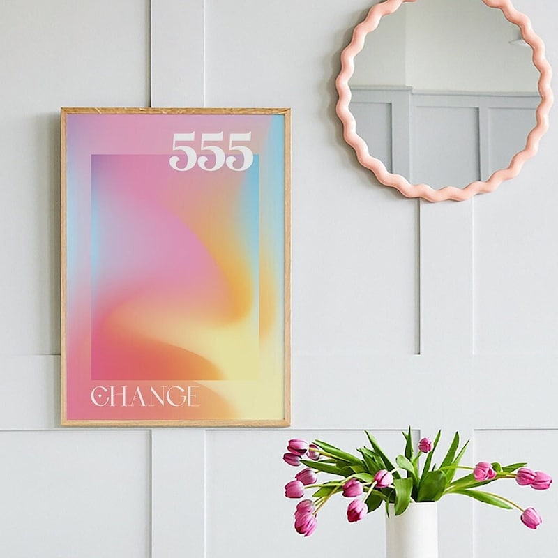 Angel Number Wall Art Red - Etsy
