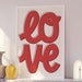 Love Print | Digital Art Download | Valentine's Day Decor | Red Wall ...