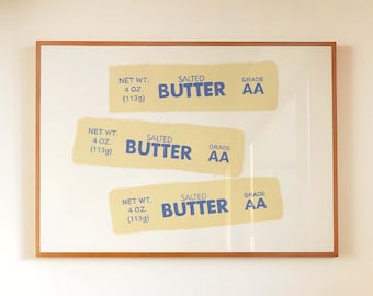 More Butter Poster, Foodie Poster, Butter Print, Kitchen Wall Decor for ...