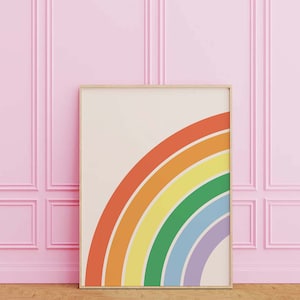 Rainbow Print | Digital Art Download | Minimal Boho Rainbow Art ...