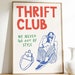 Thrift Club Print | Digital Art Download | Cute Thrifting Decor ...