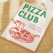 Pizza Club Print, Digital Art Download, Red Kitchen Decor, Retro Pizza ...