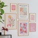 Set of 6 Pink Print Gallery Wall Digital Art Download Boho - Etsy