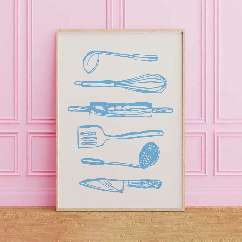 Blue Kitchen Art - Etsy