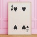 4 of Hearts Print | Digital Art Download | Cute Black Card Print ...