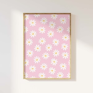 Pink Daisy Print | Digital Art Download | Flower Printable Wall Art ...