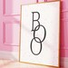 Boo Print | Digital Art Download | Minimal White Halloween Wall Decor ...