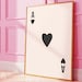 Retro Playing Cards Posters | Aesthetic Trendy Ace Card Wall Art, HALF ...