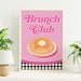 Brunch Club Print | Digital Art Download | Pink Kitchen Food Decor ...