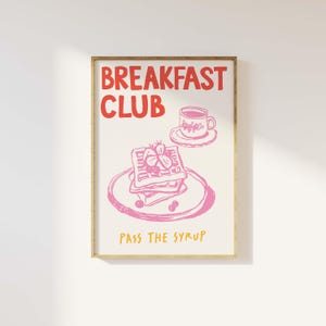 Breakfast Club Print, Digital Art Download, Trendy Kitchen Decor ...
