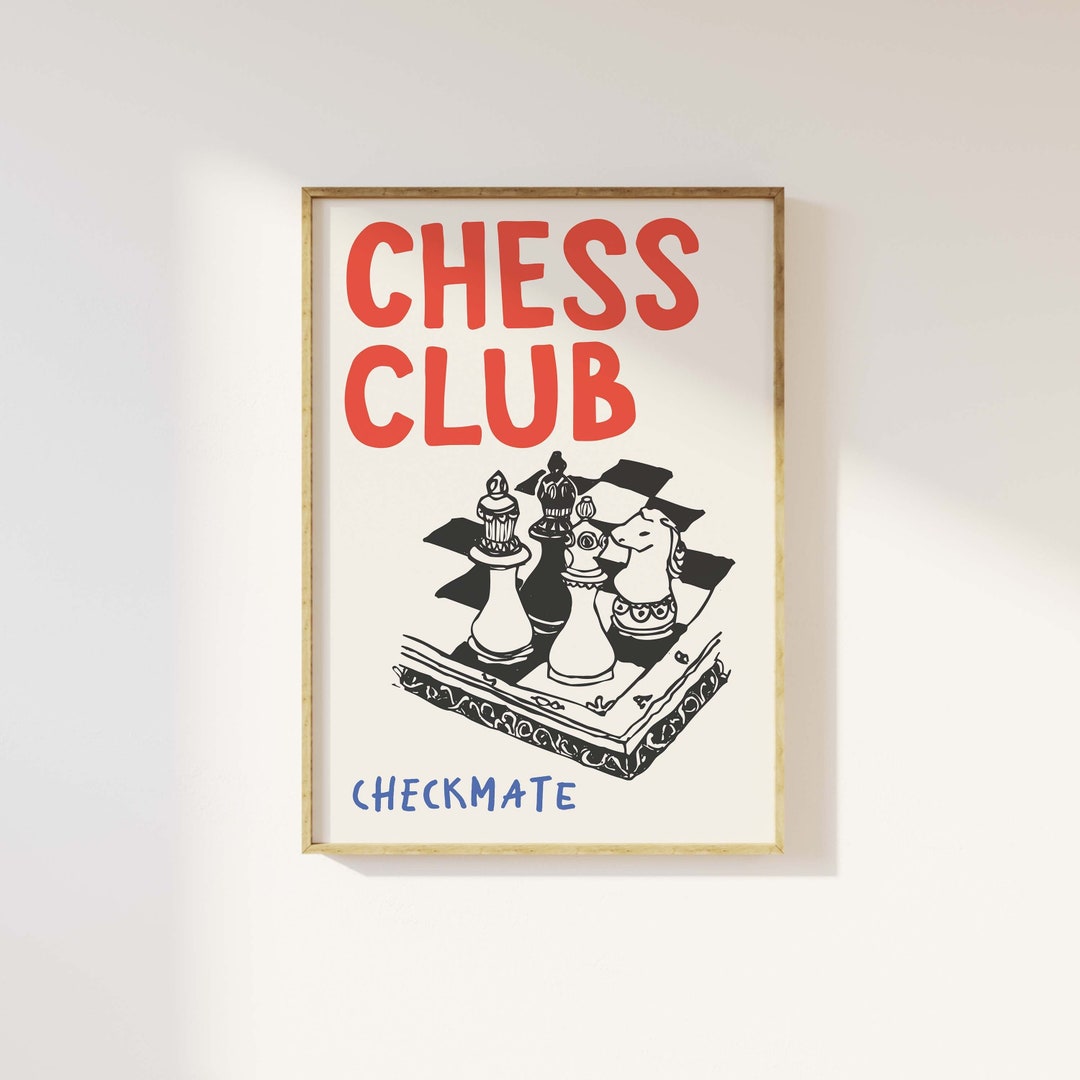 Chess Club Print Digital Art Download Chess Wall Art Checkmate Poster ...