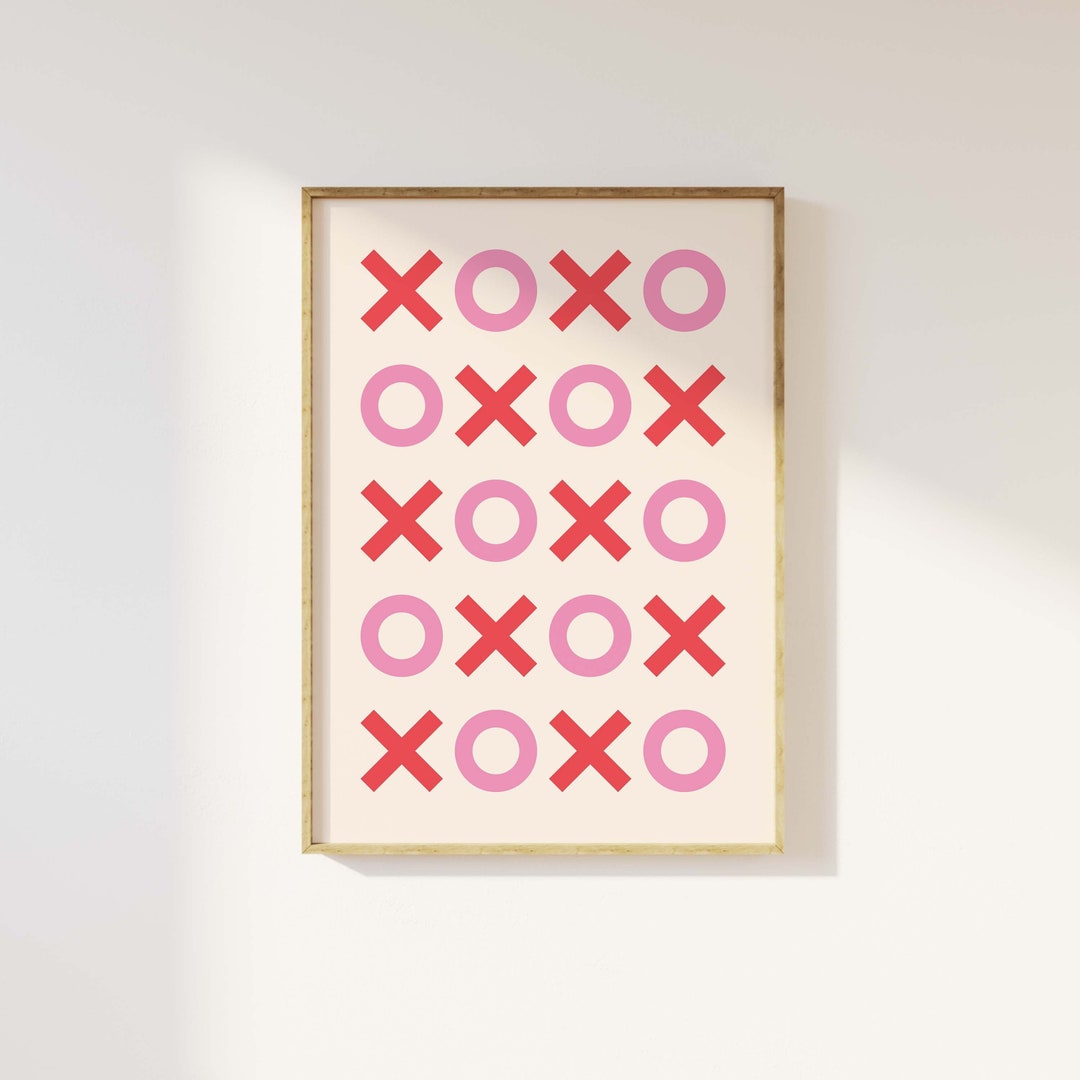 XOXO Print | Digital Art Download | Cute Valentine's Print | Retro Hug ...