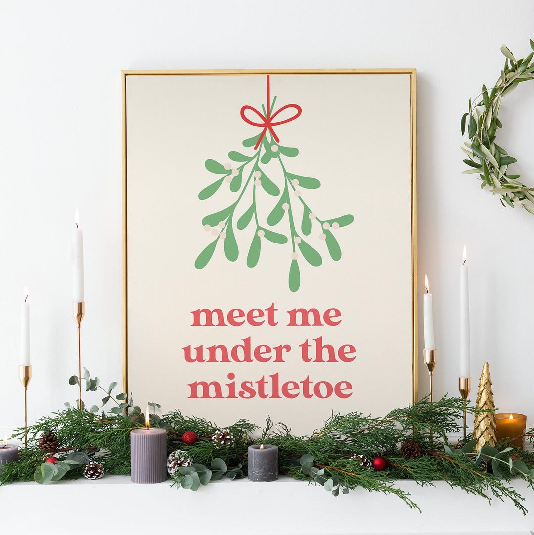 Mistletoe Print | Digital Art Download | Mistletoe Christmas Decor ...