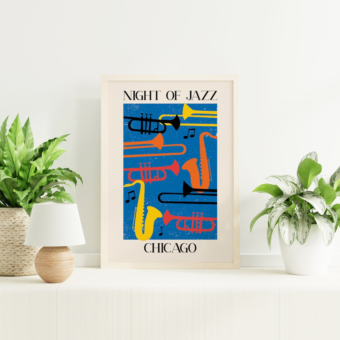 Chicago Jazz Print Digital Art Download Blue Jazz Music - Etsy