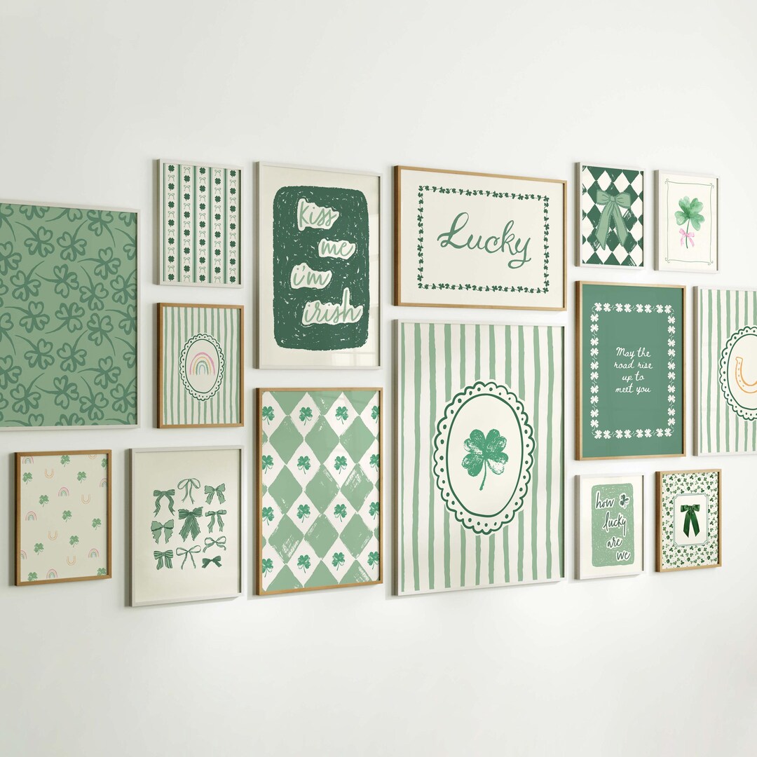 St. Patricks Day Gallery Wall Mega Bundle, Digital Art Download, 20 ...