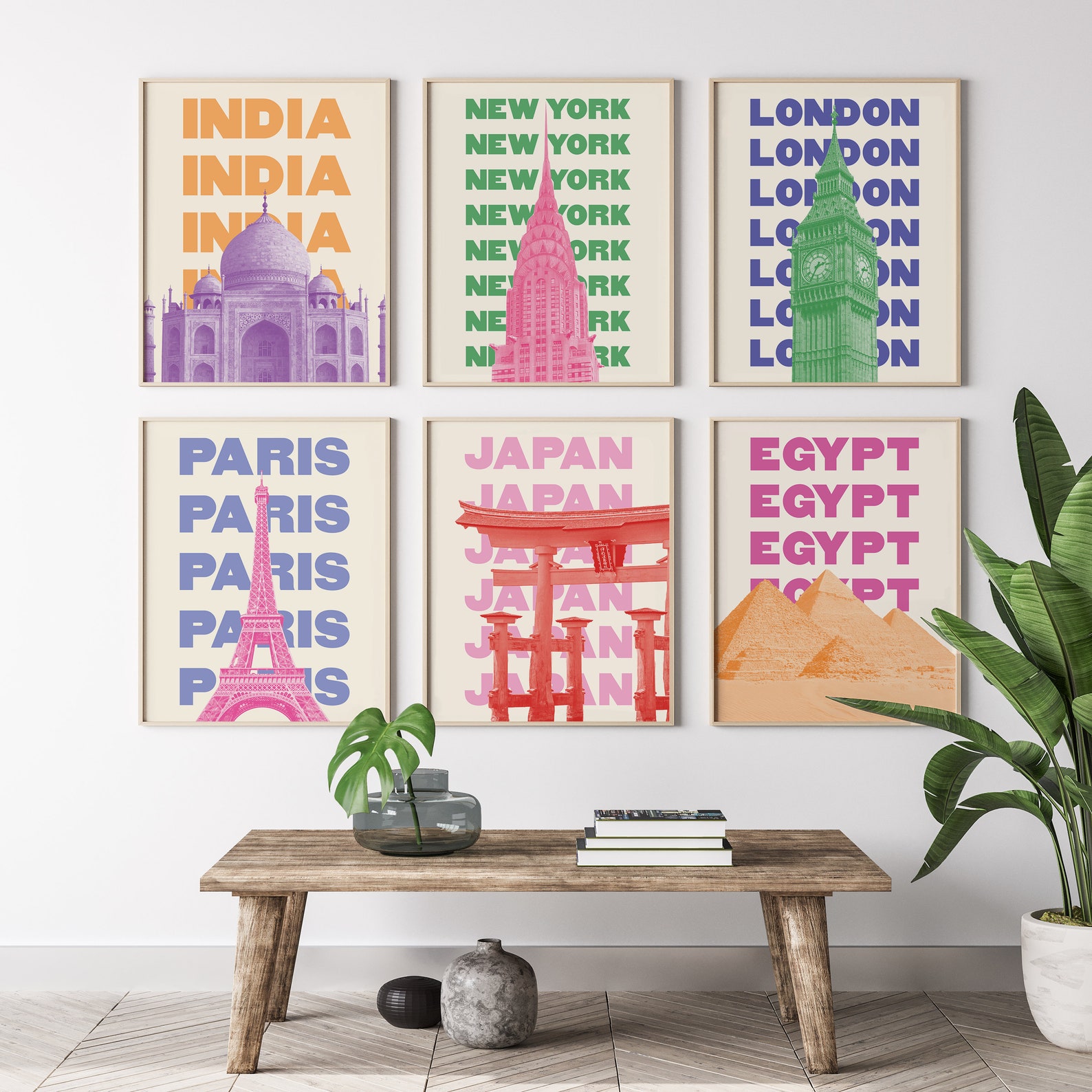 Set of 6 Travel Cities Prints Digital Art Download - Etsy