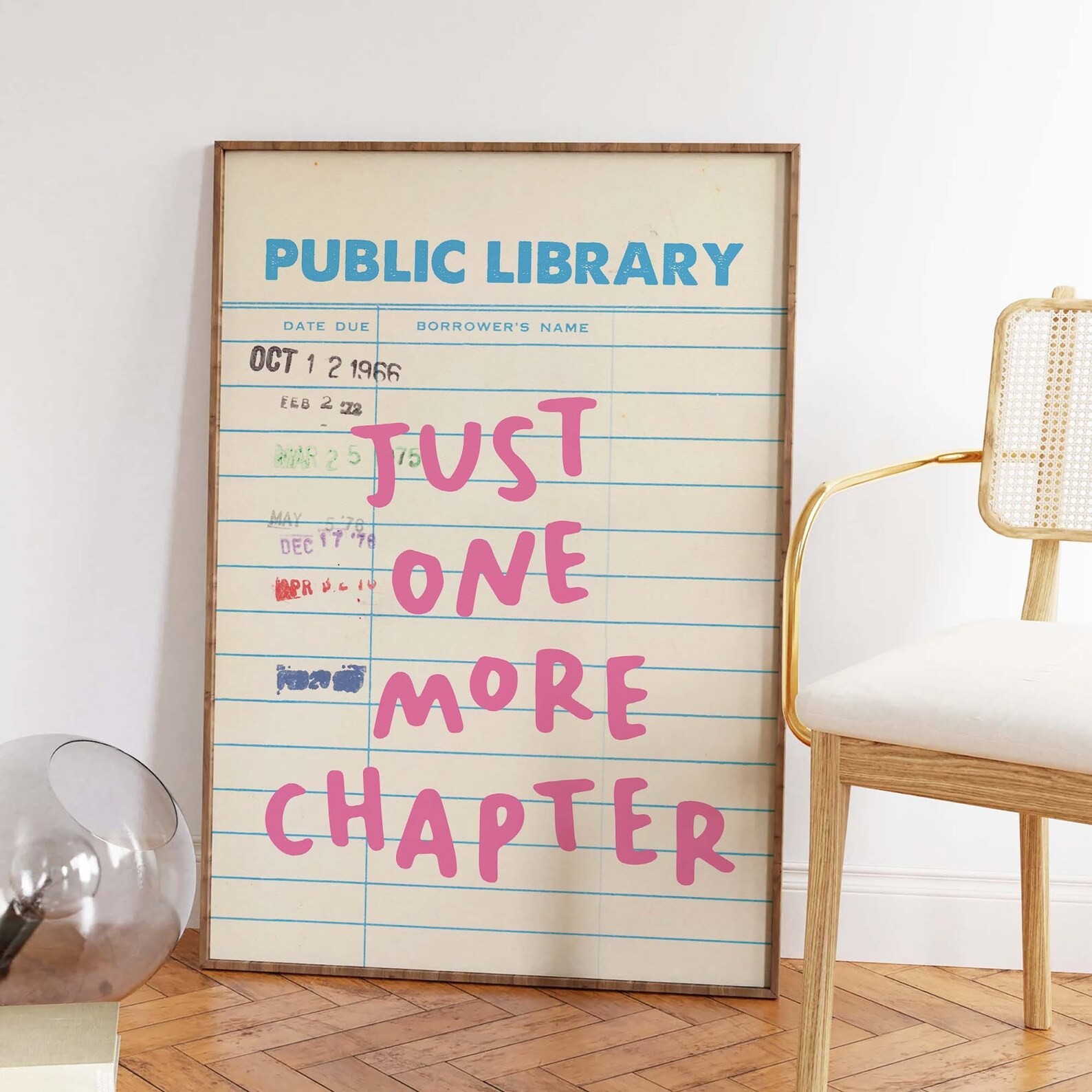 Just One More Chapter Print, Digital Art Download, Cute Book Nook Decor ...