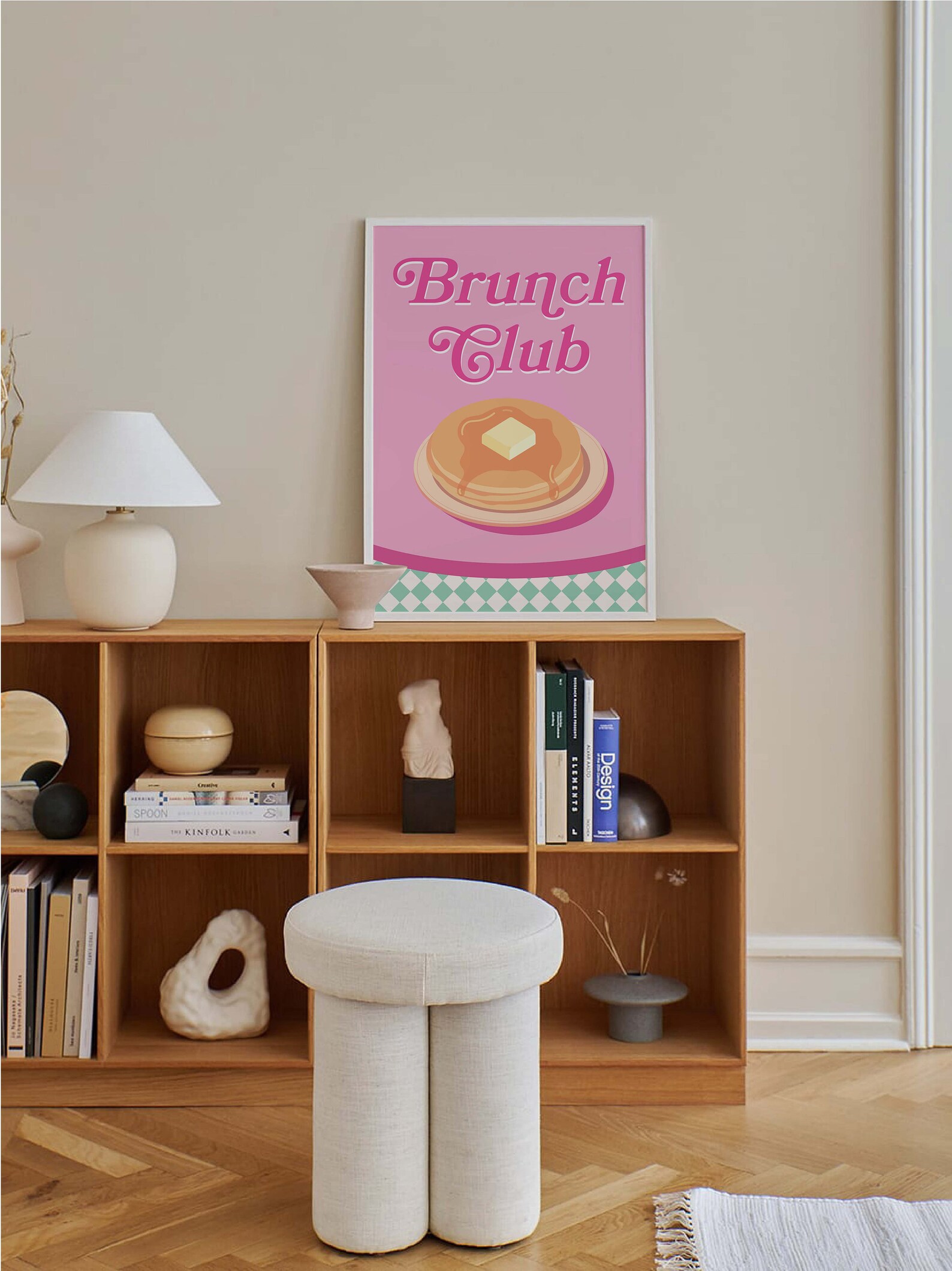 Brunch Club Print | Digital Art Download | Pink Kitchen Food Decor ...