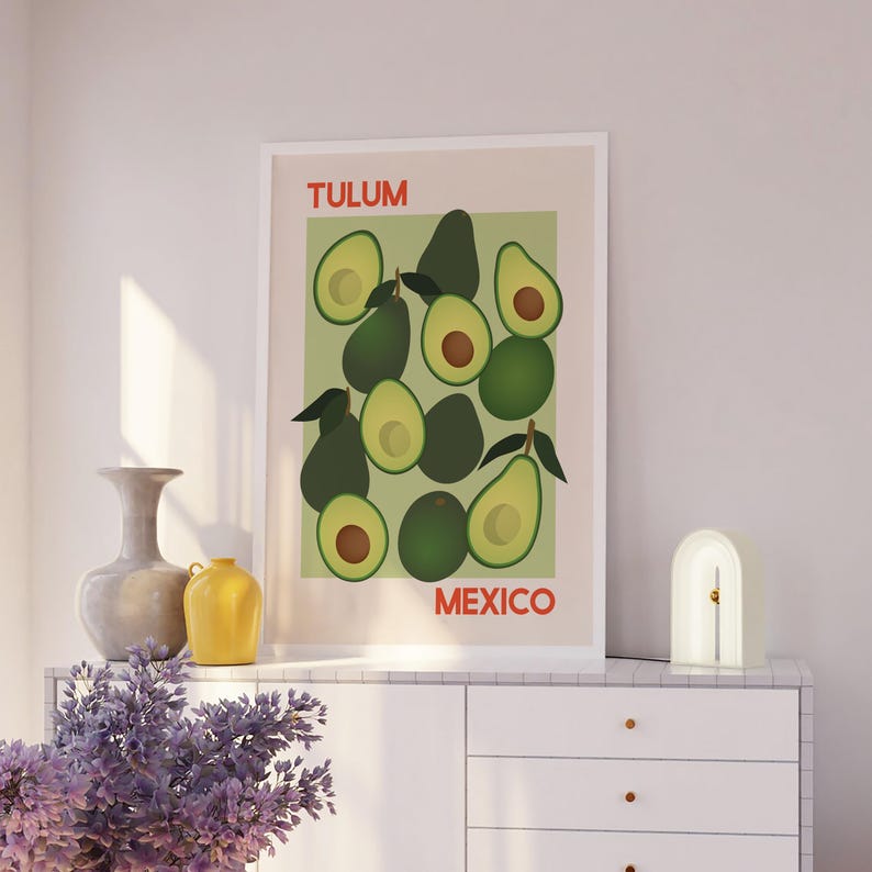 Avocado Tulum Mexico Print, Digital Art Download, Avocados Fruit Market ...